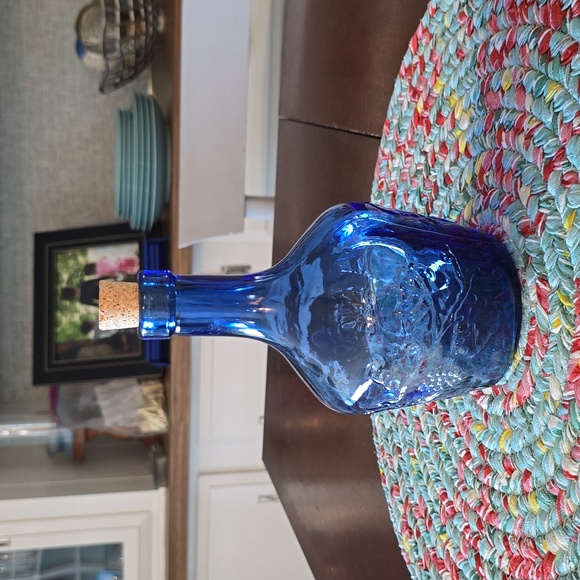 Vintage | Kitchen | Vintage Blue Cobalt Bottle With Cork | Poshmark
